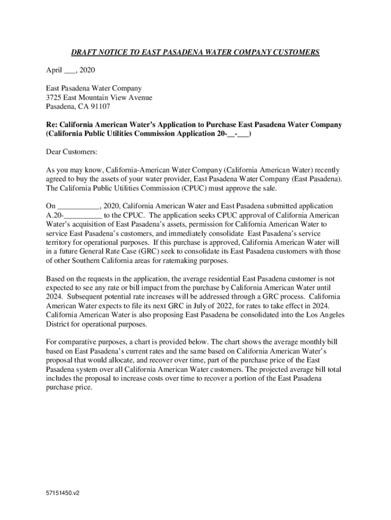Fillable Online Fillable Online docs cpuc ca DRAFT NOTICE TO EAST ...