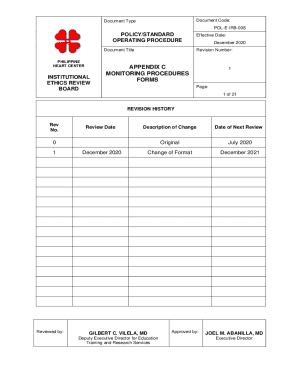 Fillable Online APPENDIX C MONITORING PROCEDURES FORMS Fax Email Print ...