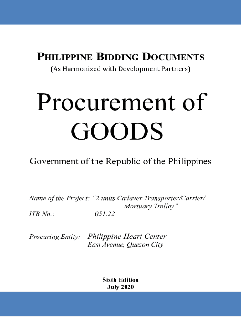 Fillable Online Name of the Project: 2 units Cadaver Transporter ...