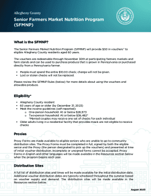 Fillable Online Allegheny County - Senior Farmers Market Nutrition ...