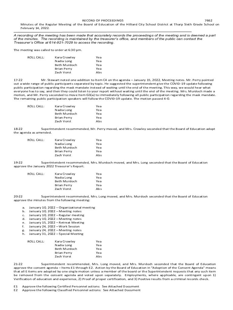Fillable Online Hilliard Tharp Sixth Grade Elementary School ...
