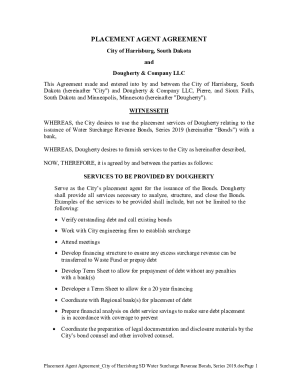 Fillable Online PLACEMENT AGENT AGREEMENT Fax Email Print - pdfFiller