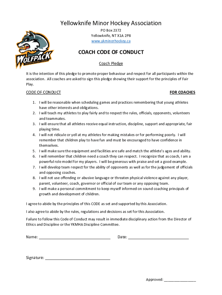 Fillable Online Yellowknife Minor Hockey Association : Website by RAMP ... Fax Email Print ...