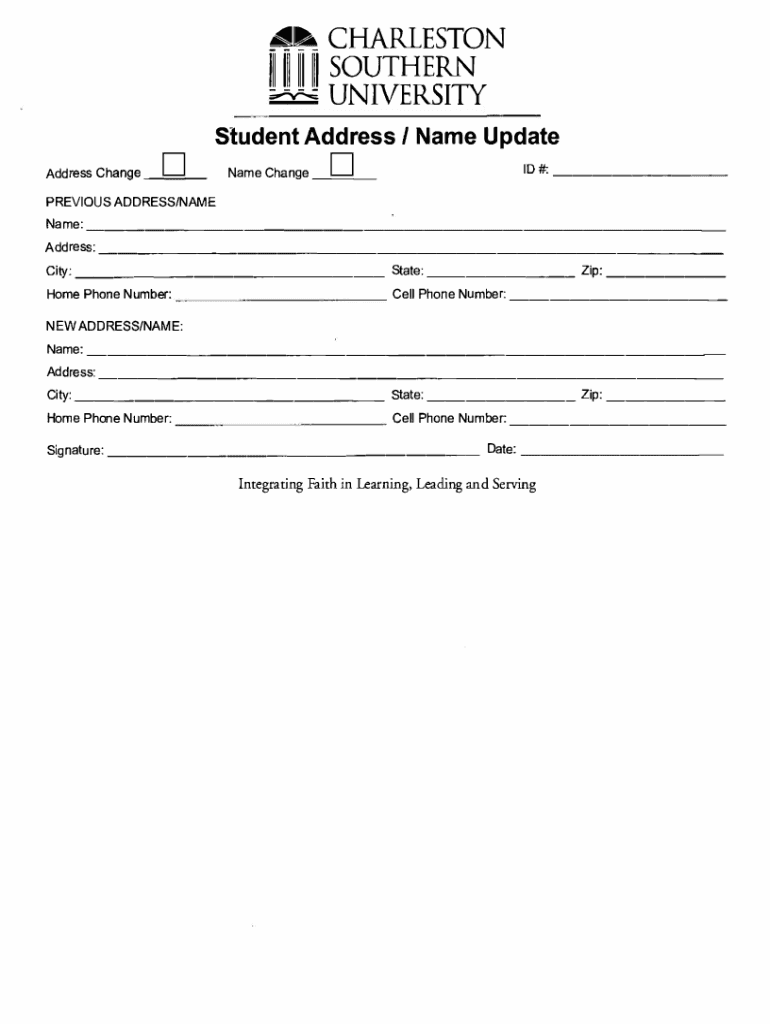 Fillable Online Student Address / Name Update Fax Email Print - pdfFiller
