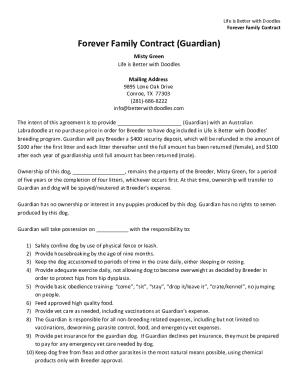 Fillable Online Forever Family Contract (Guardian) Fax Email Print ...