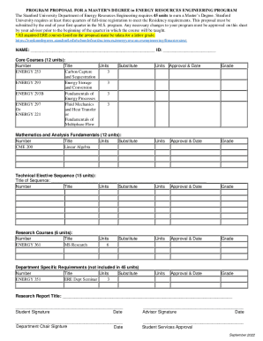 Fillable Online PROGRAM PROPOSAL FOR A MASTER'S DEGREE in ... Fax Email ...