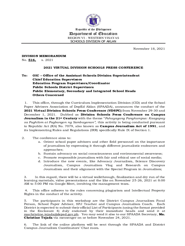 Fillable Online Department of Education Region VI - DepEd Fax Email ...