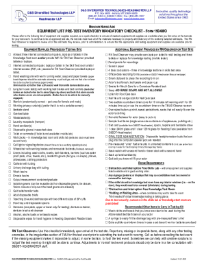 Fillable Online TESTING SITE EQUIPMENT LIST AND AFFIDAVIT form ... Fax ...