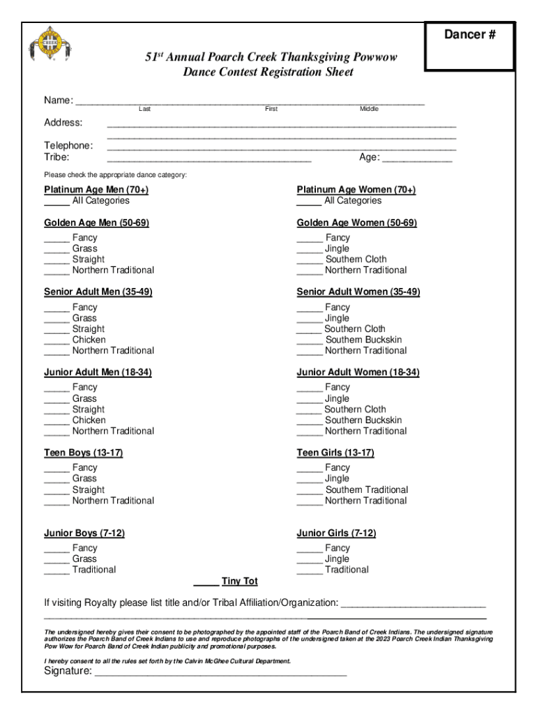 Fillable Online Dance Competition Registration Form - Fill Online ...