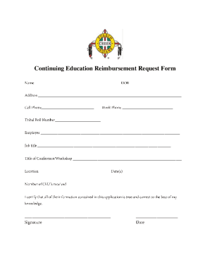 Fillable Online Continuing Education Reimbursement Program - The Ed ...