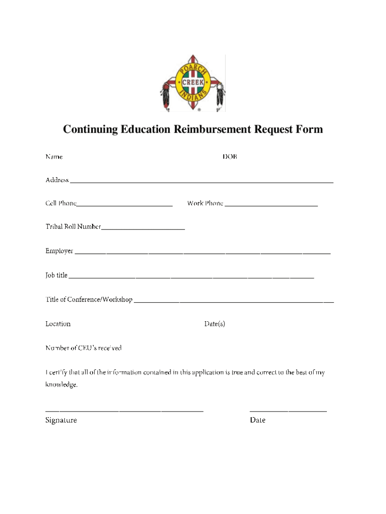 Fillable Online Continuing Education Reimbursement Program - The Ed Fund Fax Email Print - pdfFiller