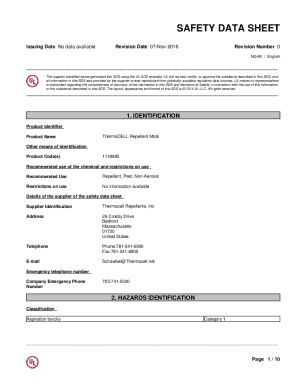 Fillable Online Safety Data Sheet (SDS) Guide For Importers & Amazon ... Fax Email Print - pdfFiller