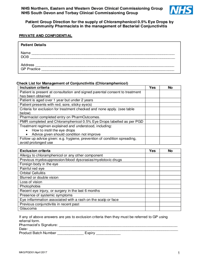 Fillable Online Patient Group Direction for the supply of ... Fax Email ...