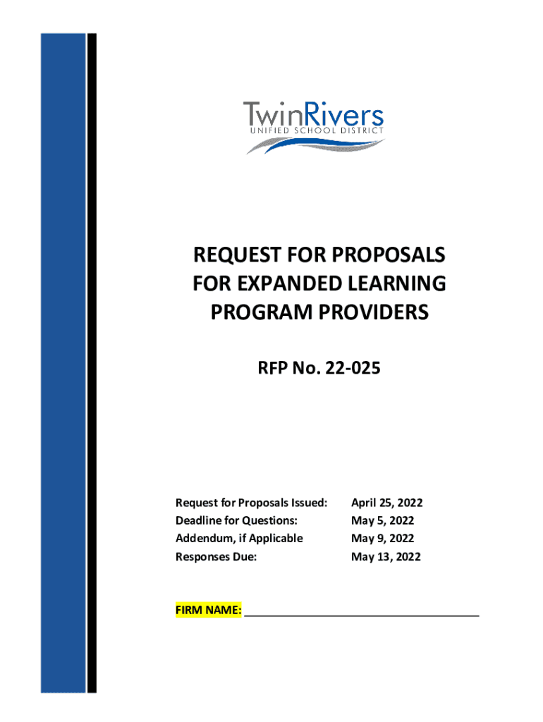 Fillable Online Expanded Learning Opportunities- RFP Revised for ...