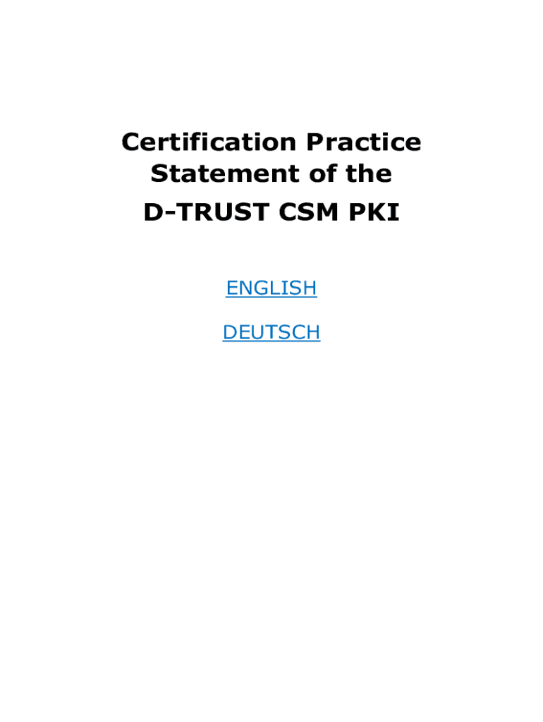 Fillable Online Requests for any other use of this CPS of D-TRUST GmbH not contained in the Fax ...