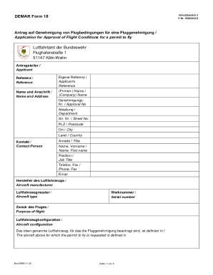 Ausfüllbar Online Flight Conditions for a Permit to Fly (CAA Form 18B ...