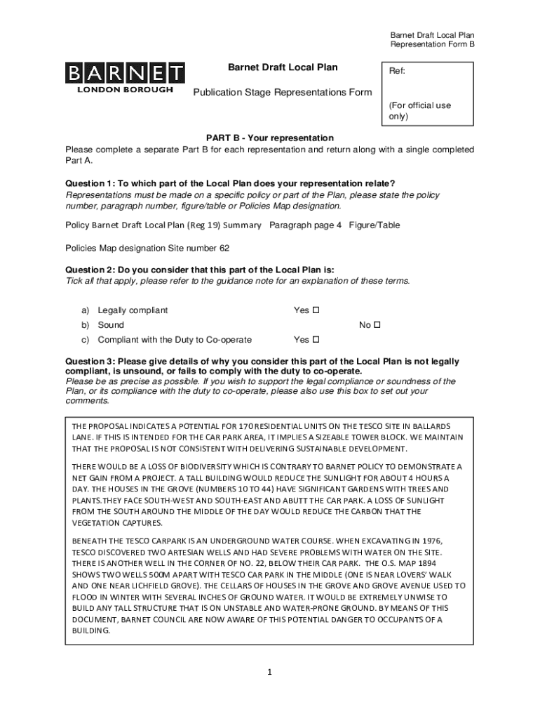 Fillable Online Policy Barnet Draft Local Plan Reg 19 Summary fillable-online-policy-barnet-draft-local-plan-reg-19-summary
