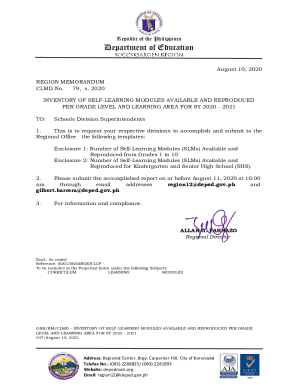 Fillable Online DepEd prepares Self-Learning Modules for education's ...