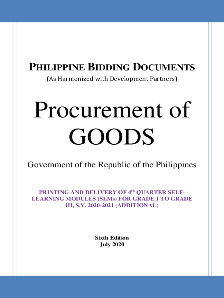 Fillable Online PRINTING AND DELIVERY OF 4th QUARTER SELFLEARNING ...