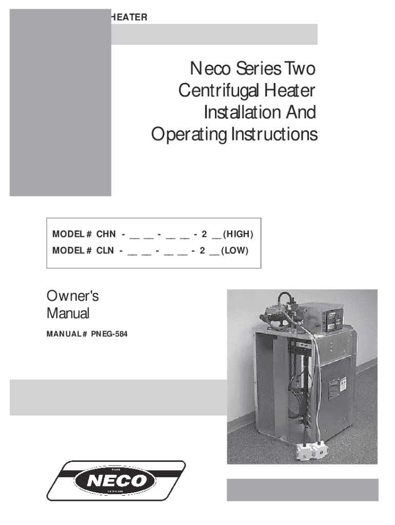 Fillable Online PNEG-584 - Neco Series Two Centrifugal Heater ...