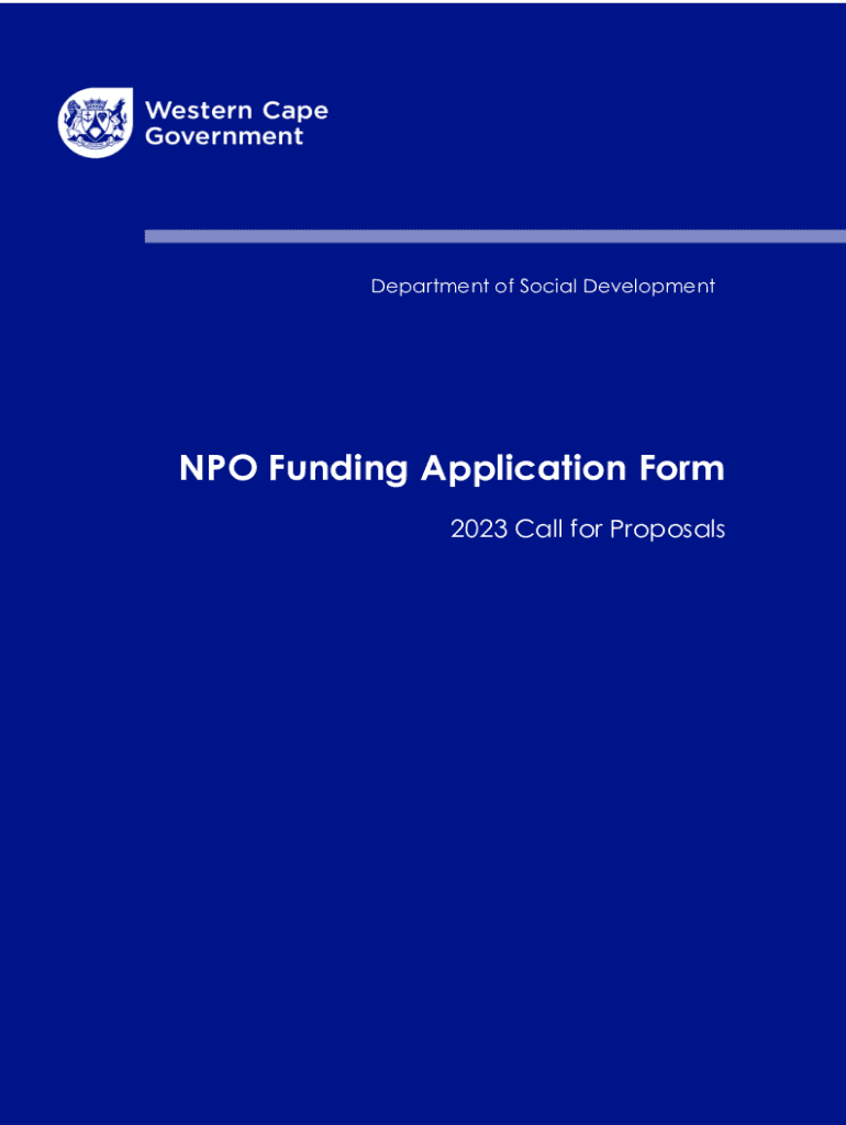 Fillable Online NPO Funding Application Form Fax Email Print - pdfFiller