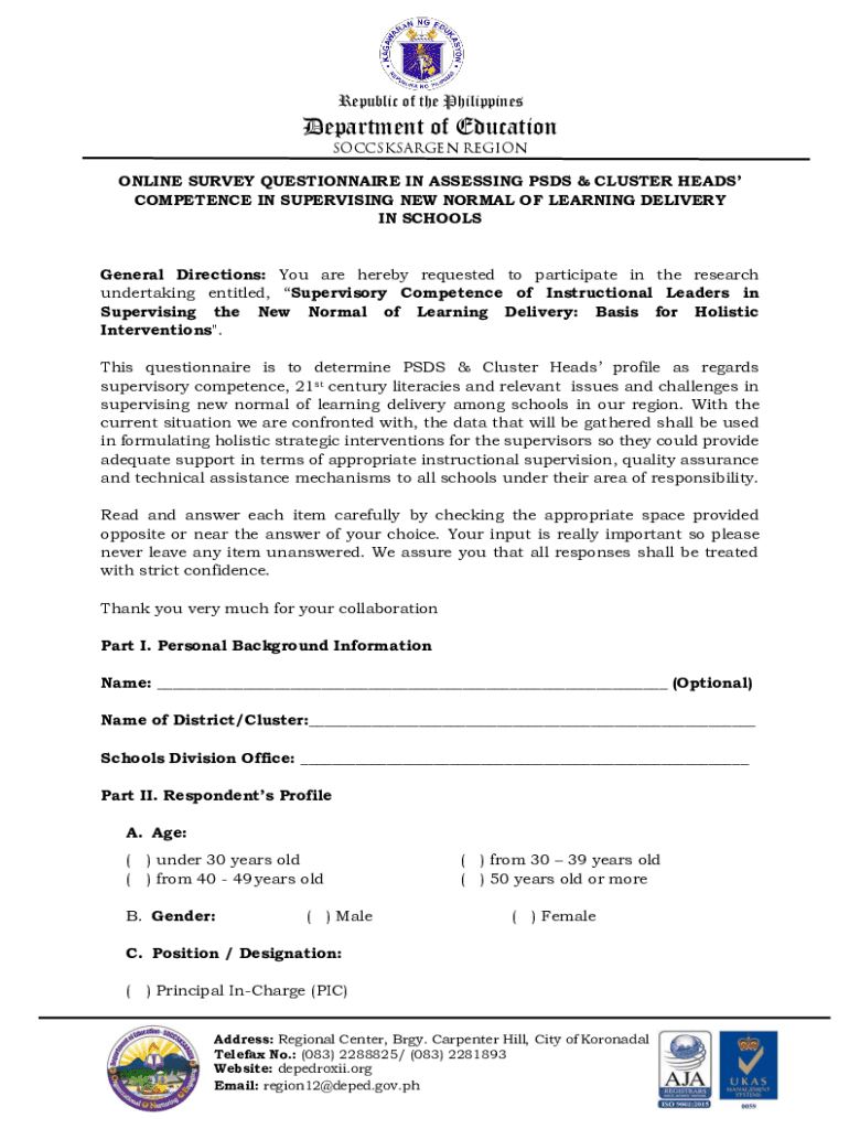 Fillable Online Student Learning Survey for Grades 4, 7, 10 and 12 Fax ...