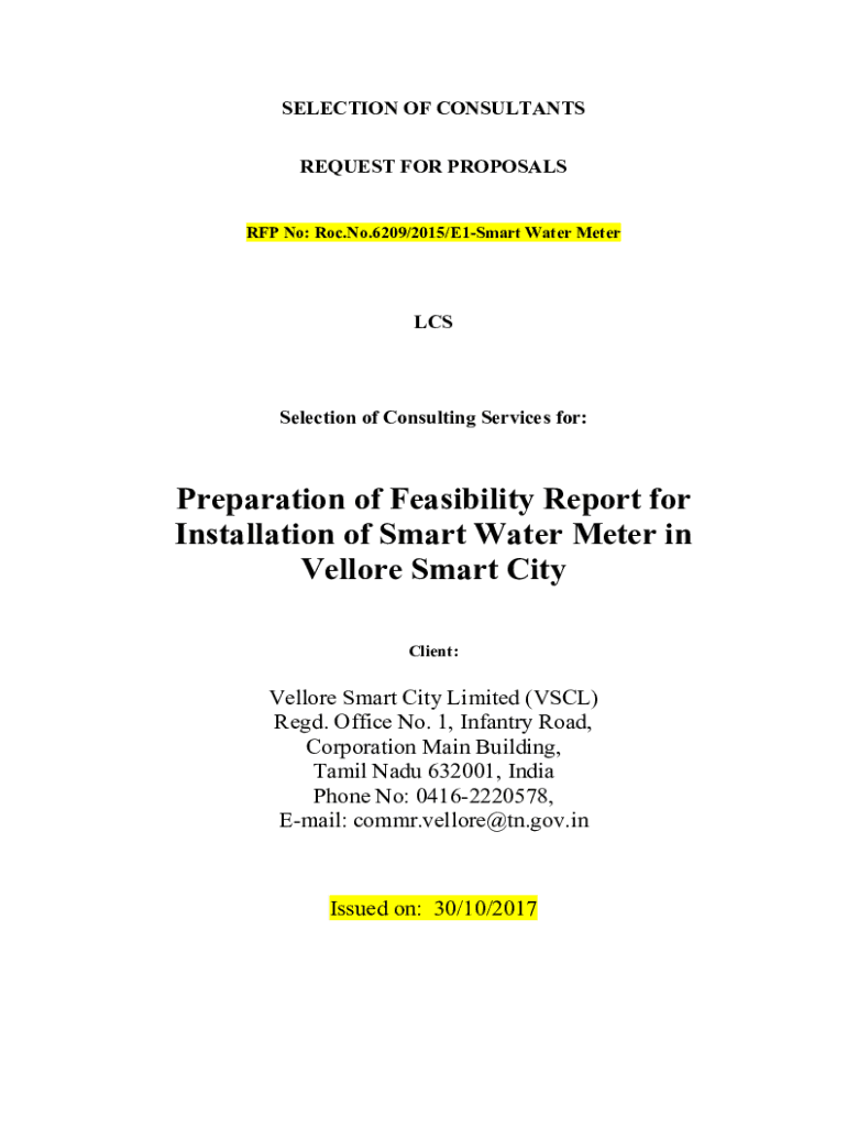 Fillable Online smartnet niua RFP for Water Supply Augmentation & Smart ...