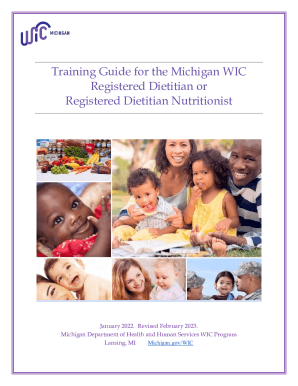 Fillable Online Training Guide for the Michigan WIC Registered ...