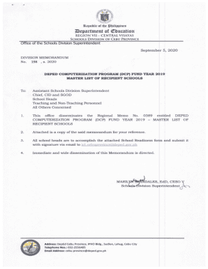 Fillable Online Department of Education Computerization Program (DCP ...