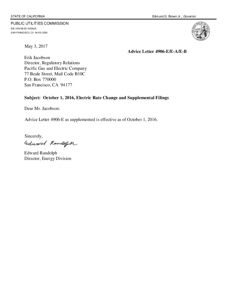 Fillable Online Advice Letter 4906-E/EA/EB Fax Email Print - pdfFiller
