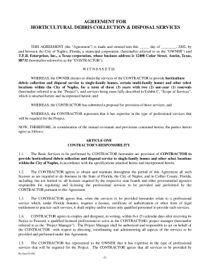 Fillable Online solid waste collection agreement Fax Email Print ...