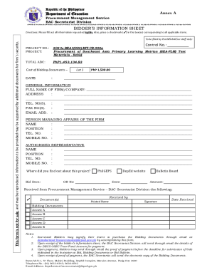 Fillable Online Procurement of Southeast Asia Primary Learning Metrics ...
