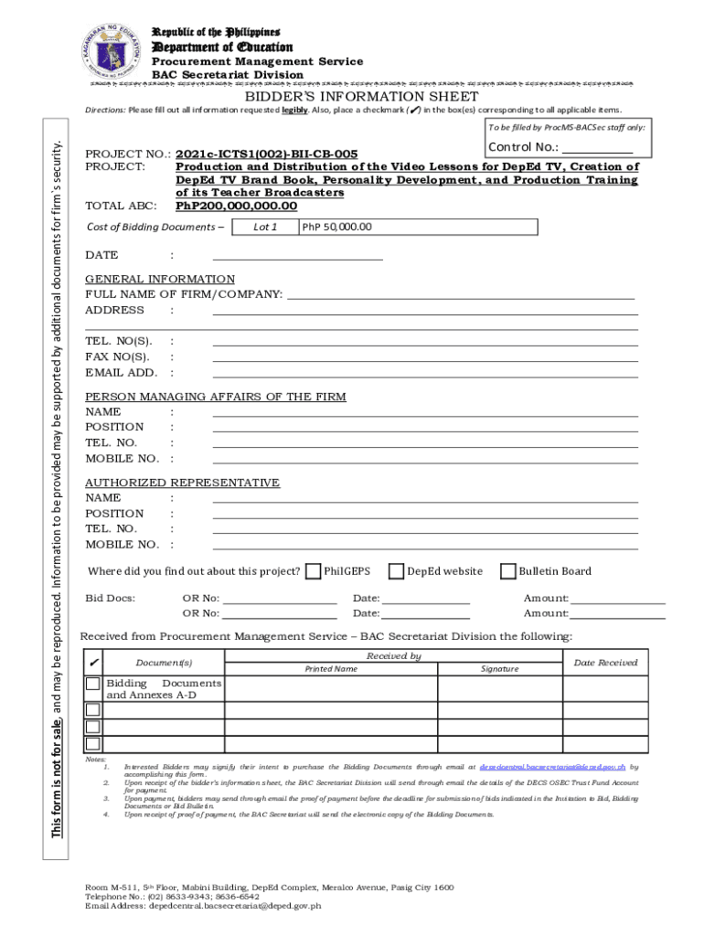 Fillable Online DepEd TV Fax Email Print - pdfFiller