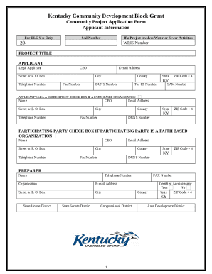 Kentucky DLG - DRP Grants - kydlgweb ky Doc Template | pdfFiller
