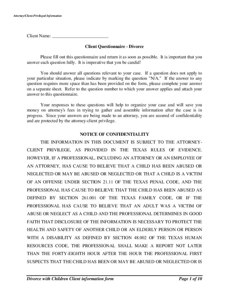 Fillable Online client-questionnaire-divorce-short-form. ... Fax Email ...