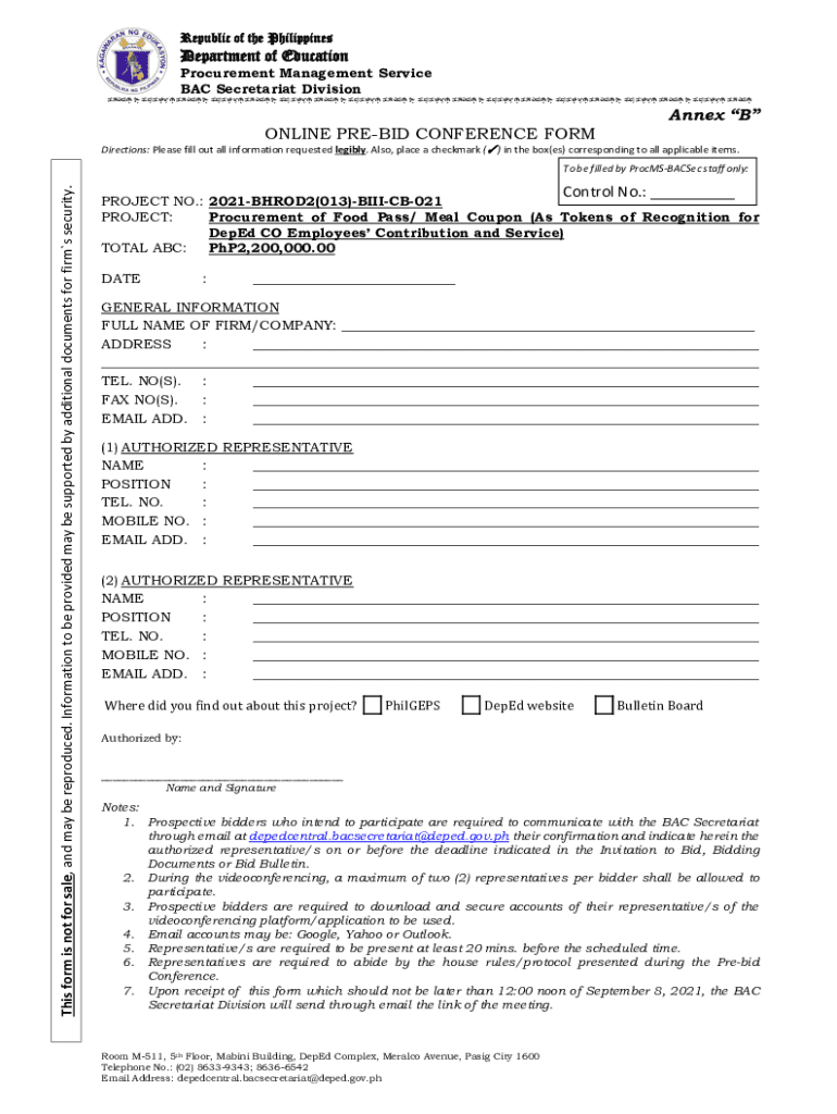 Fillable Online Procurement of Food Pass/ Meal Coupon (As Tokens of Recognition for Fax Email ...