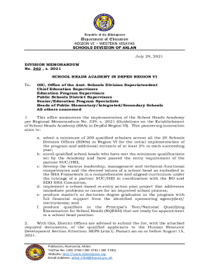 Fillable Online SCHOOL HEADS ACADEMY IN DEPED REGION VI Fax Email Print ...