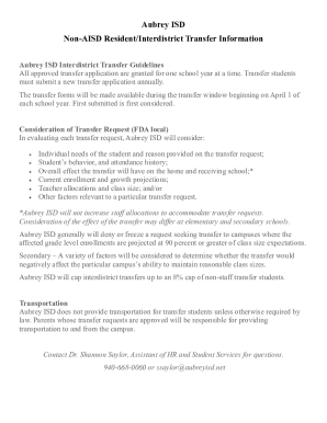 Fillable Online Student Transfers / Inter-District Transfer Guidelines ...