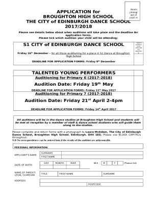 APPLICATION for BROUGHTON HIGH SCHOOL Doc Template | pdfFiller