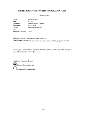 Fillable Online Nih Tetramer Core Facility Form - Fill Out and Sign ...