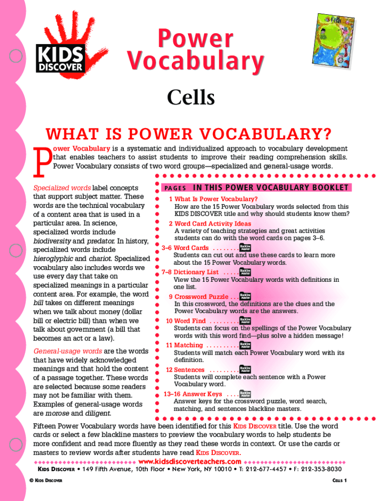 Fillable Online The power of words: Teaching vocabulary Fax Email Print ...