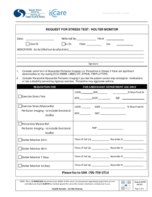 Fillable Online Request for Stress Test/Holter Monitor Fax Email Print ...