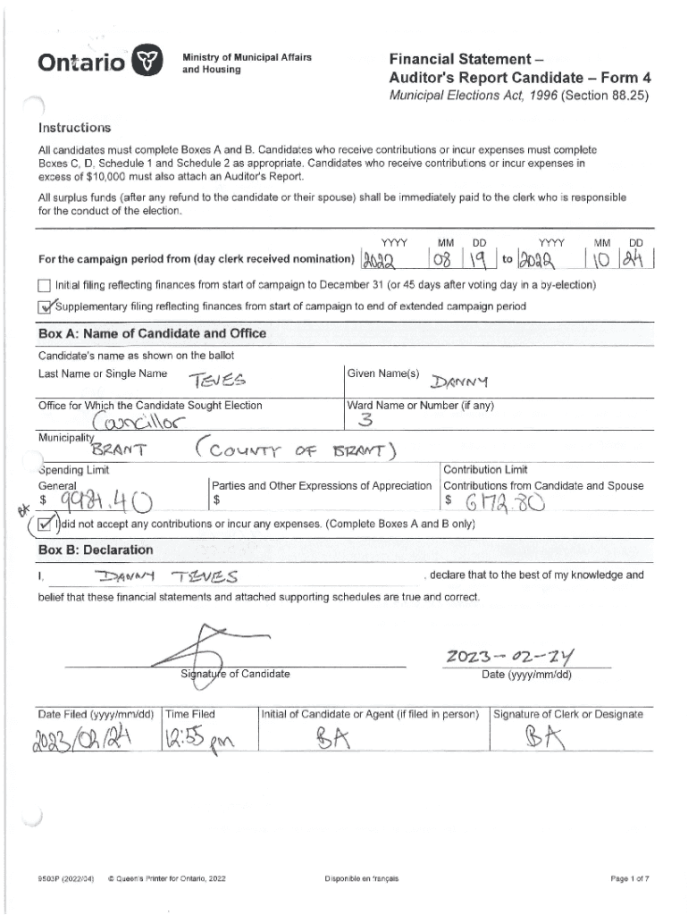 Fillable Online Ontario fl Ministry of Municipal Affairs Fax Email ...