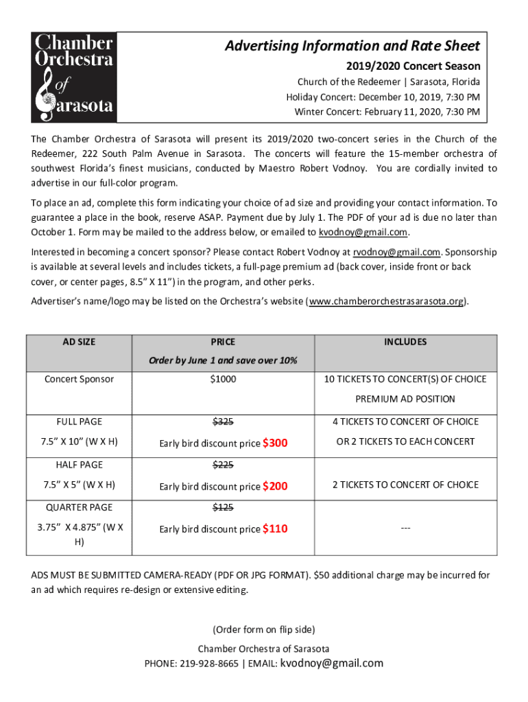 Fillable Online Advertising Information and Rate Sheet Fax Email Print ...