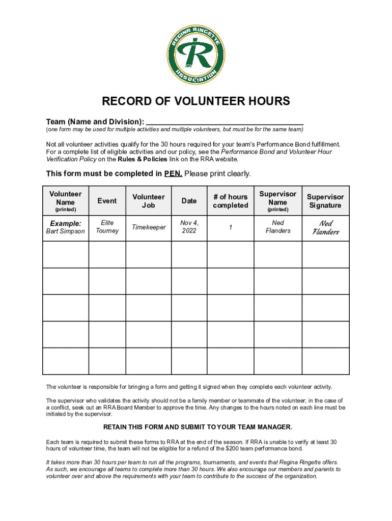 Fillable Online Volunteer Tracking Form (new).docx Fax Email Print ...