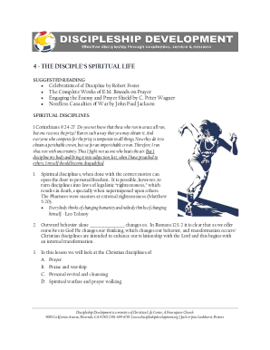 Fillable Online Celebration of Discipline: The Path to Spiritual Growth ...