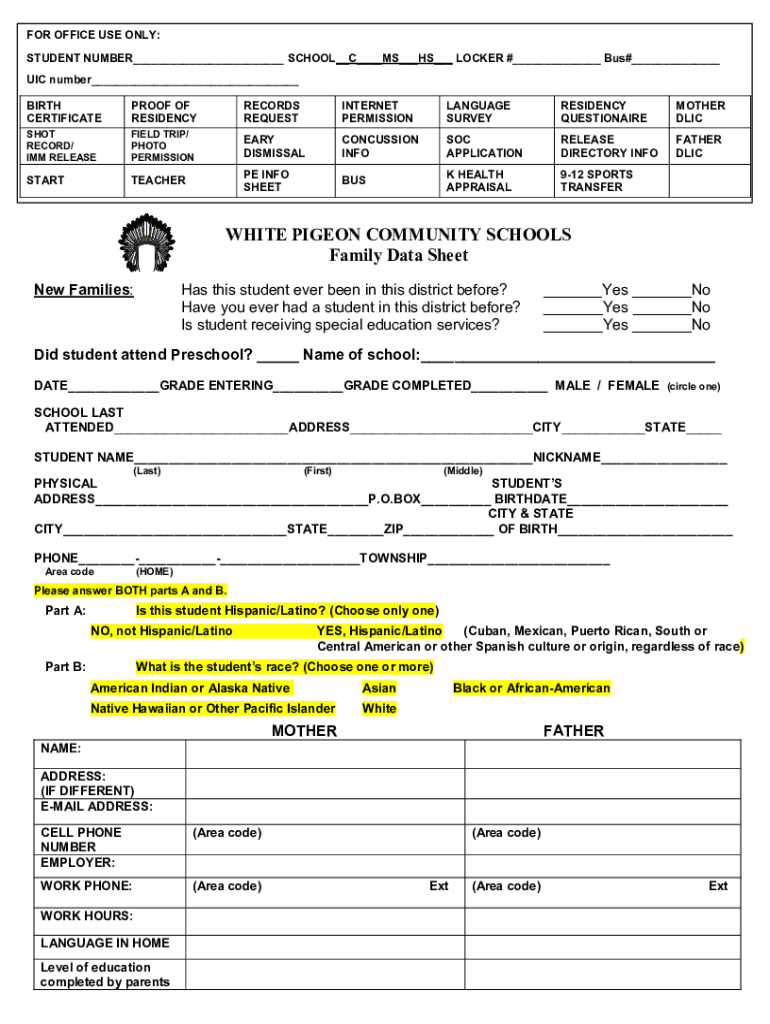 Fillable Online District Enrollment Forms / Home Fax Email Print ...
