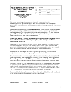 Fillable Online Medication use agreement Fax Email Print - pdfFiller