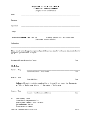 Fillable Online tenure-clock-extension-request-form-covid- ... Fax ...