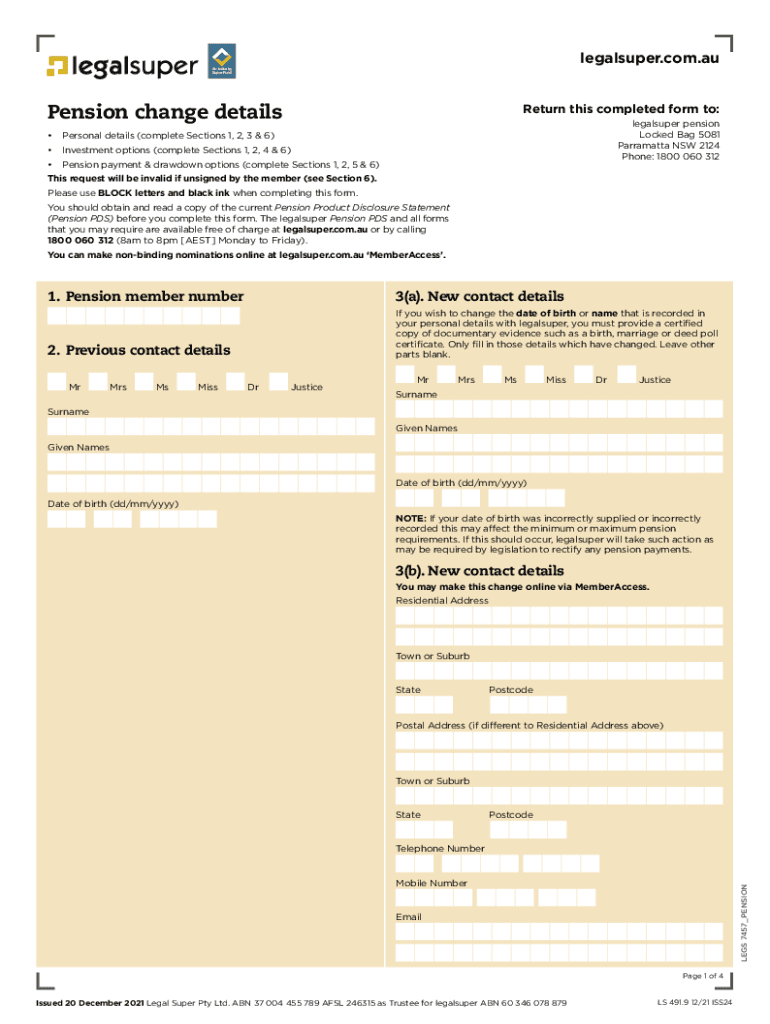 Fillable Online Pension change details Fax Email Print - pdfFiller